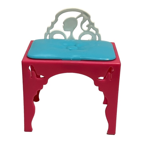 Barbie | Toys | Barbie Pink Blue Cushion Chair Bench Seat With Shoes On ...